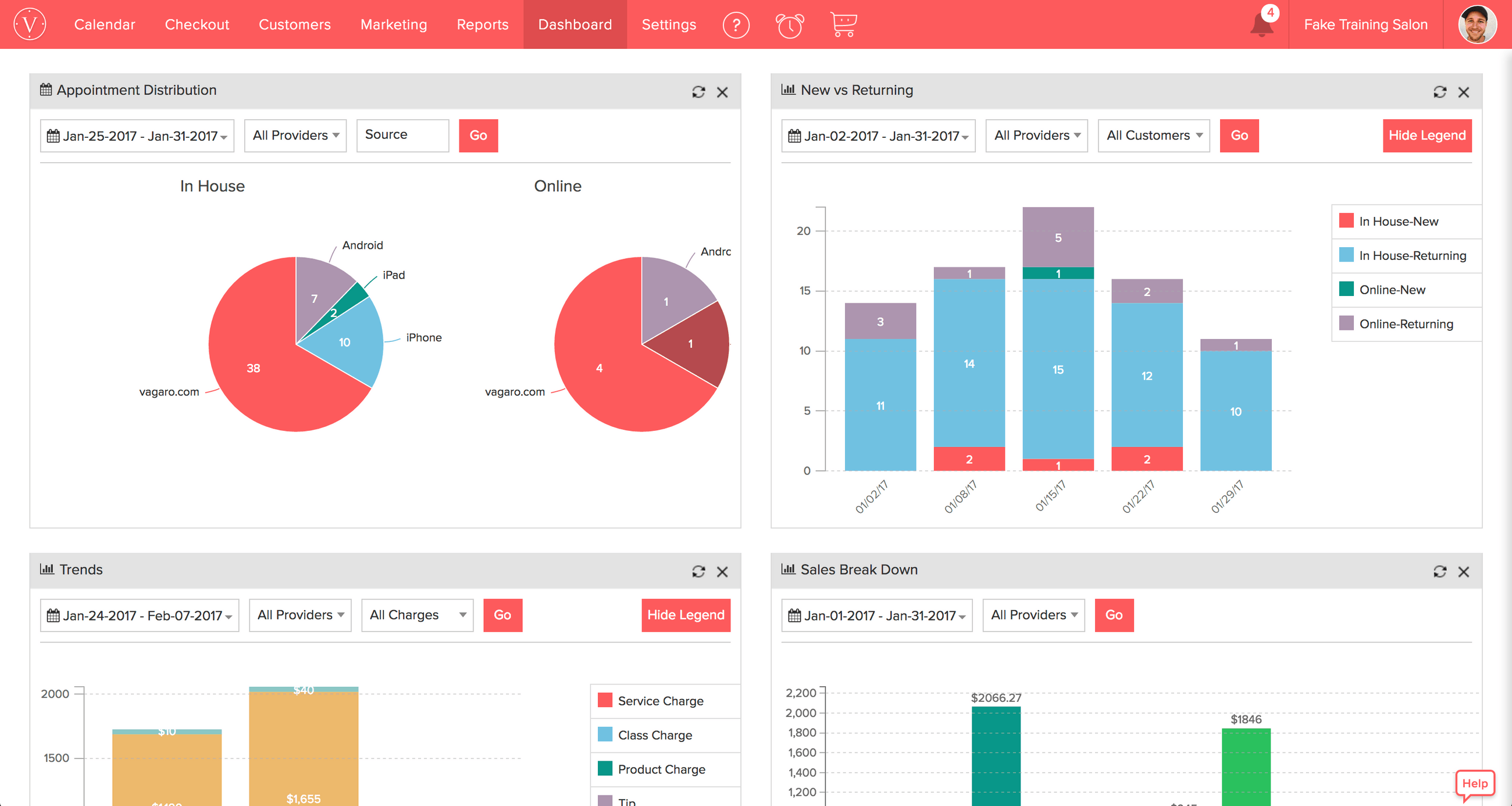 Transactions with Vagaro & Quickbooks