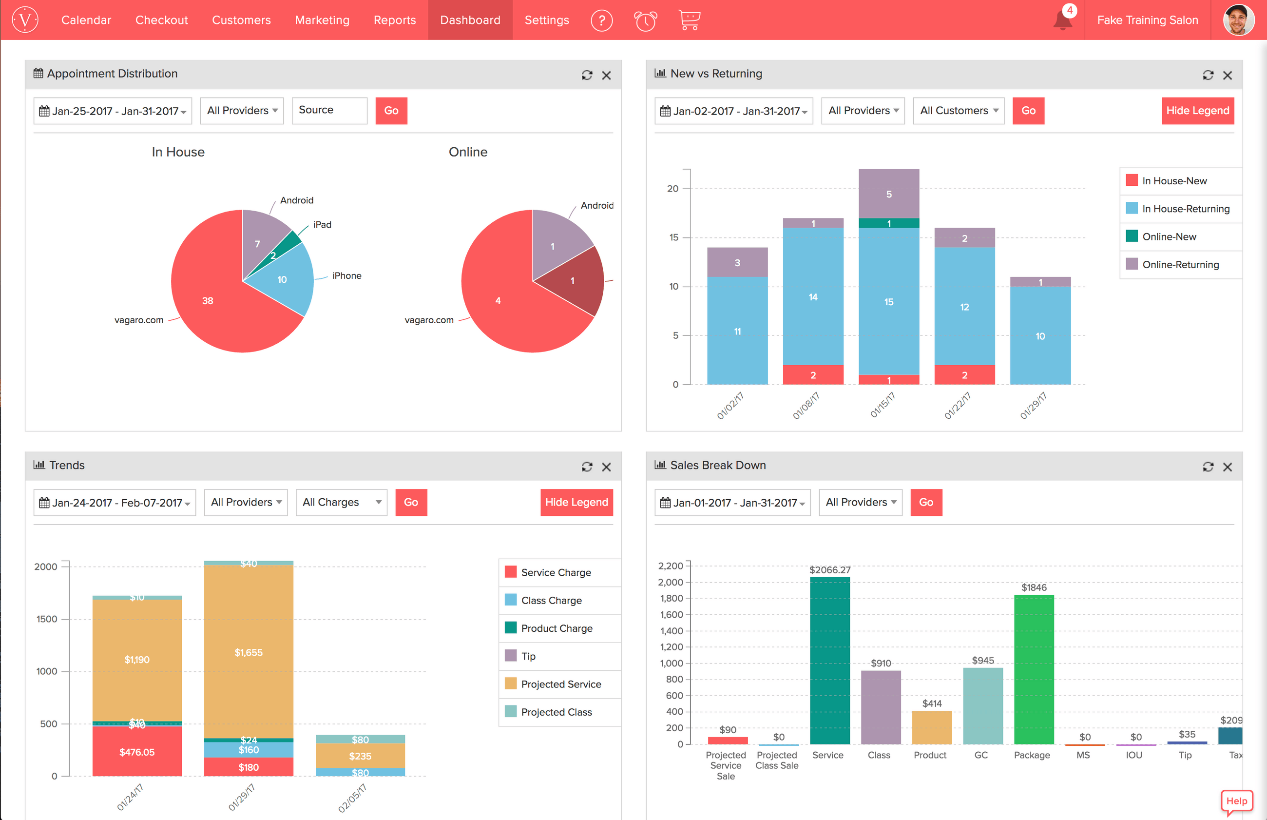 Transactions with Vagaro and Xero